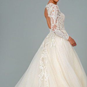 gls | Dresses | New Long Hug Shoulder Wedding Dress With Cut Out Back ...